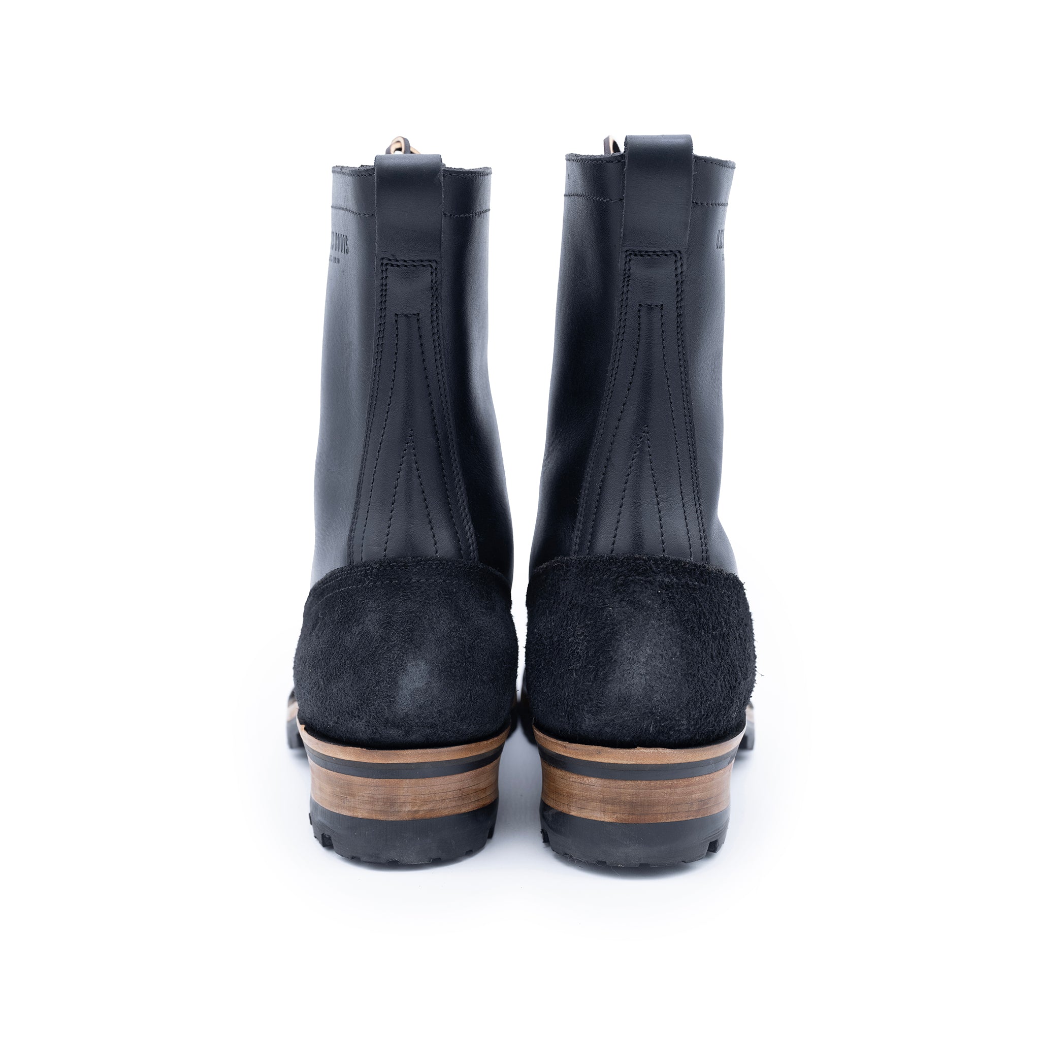 Drew's 10-inch Leather Logger - Black Combo Work Boots – Drew's Boots
