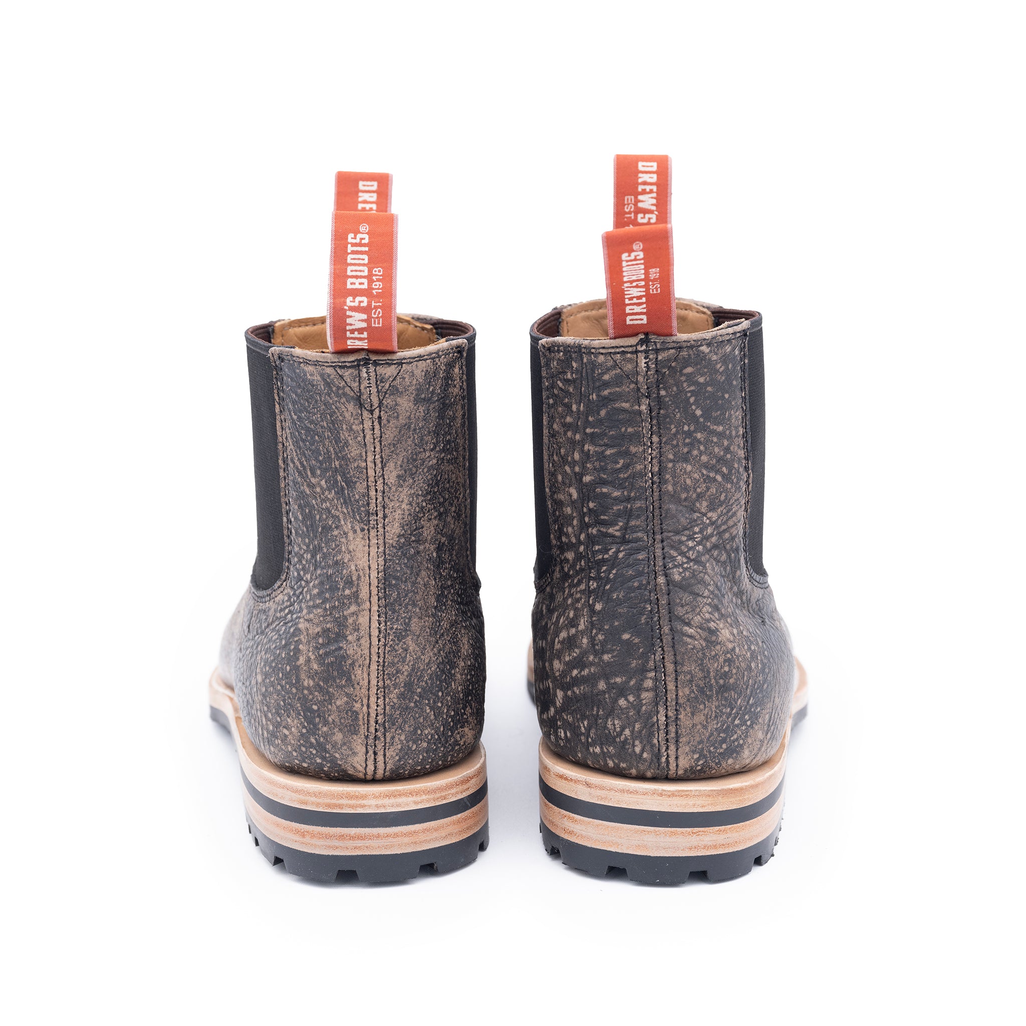 Drew's Premium Chelsea Jurassic Black Bison Leather Boots – Drew's Boots