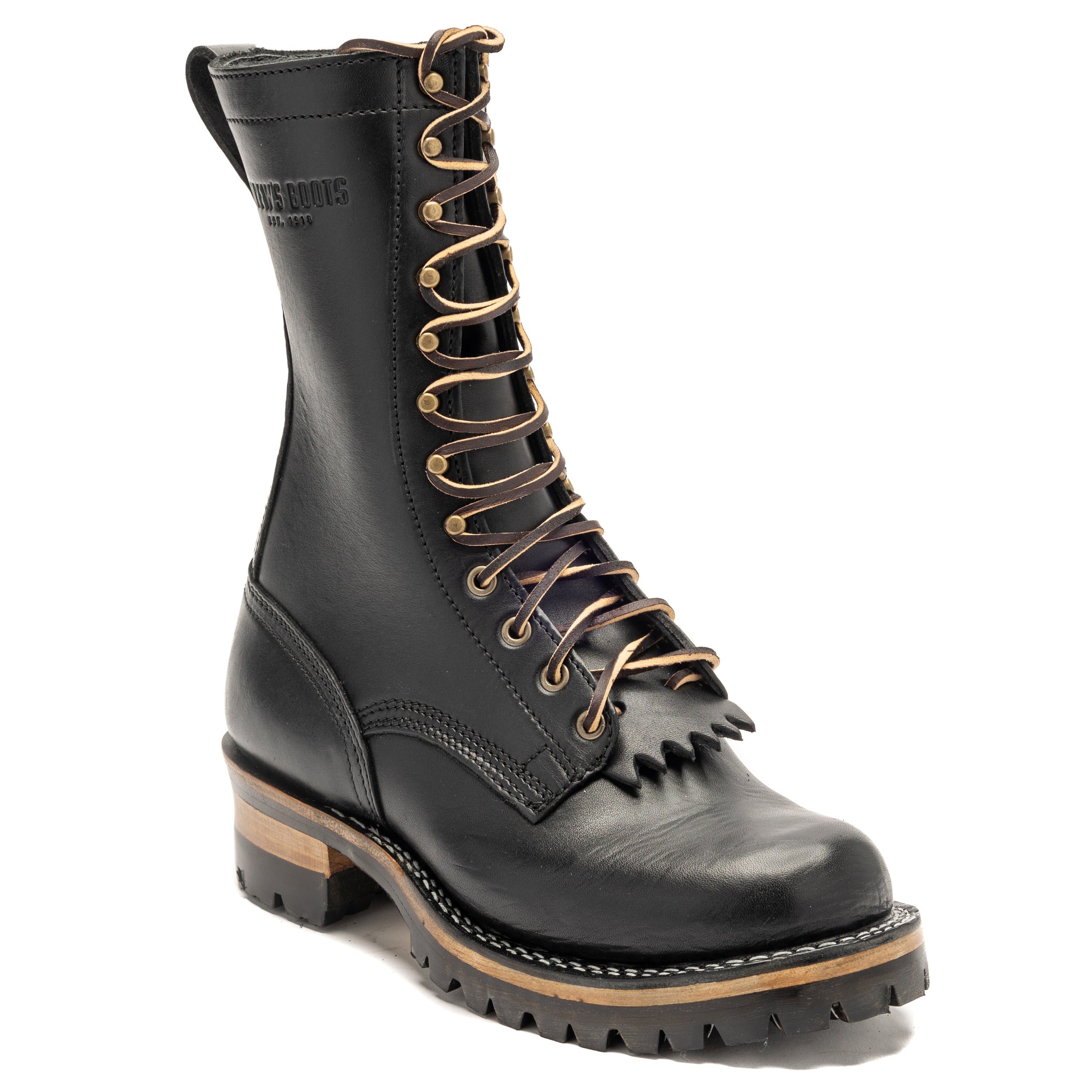 Drew's 10-Inch Logger - Black Smooth | Drew's Boots