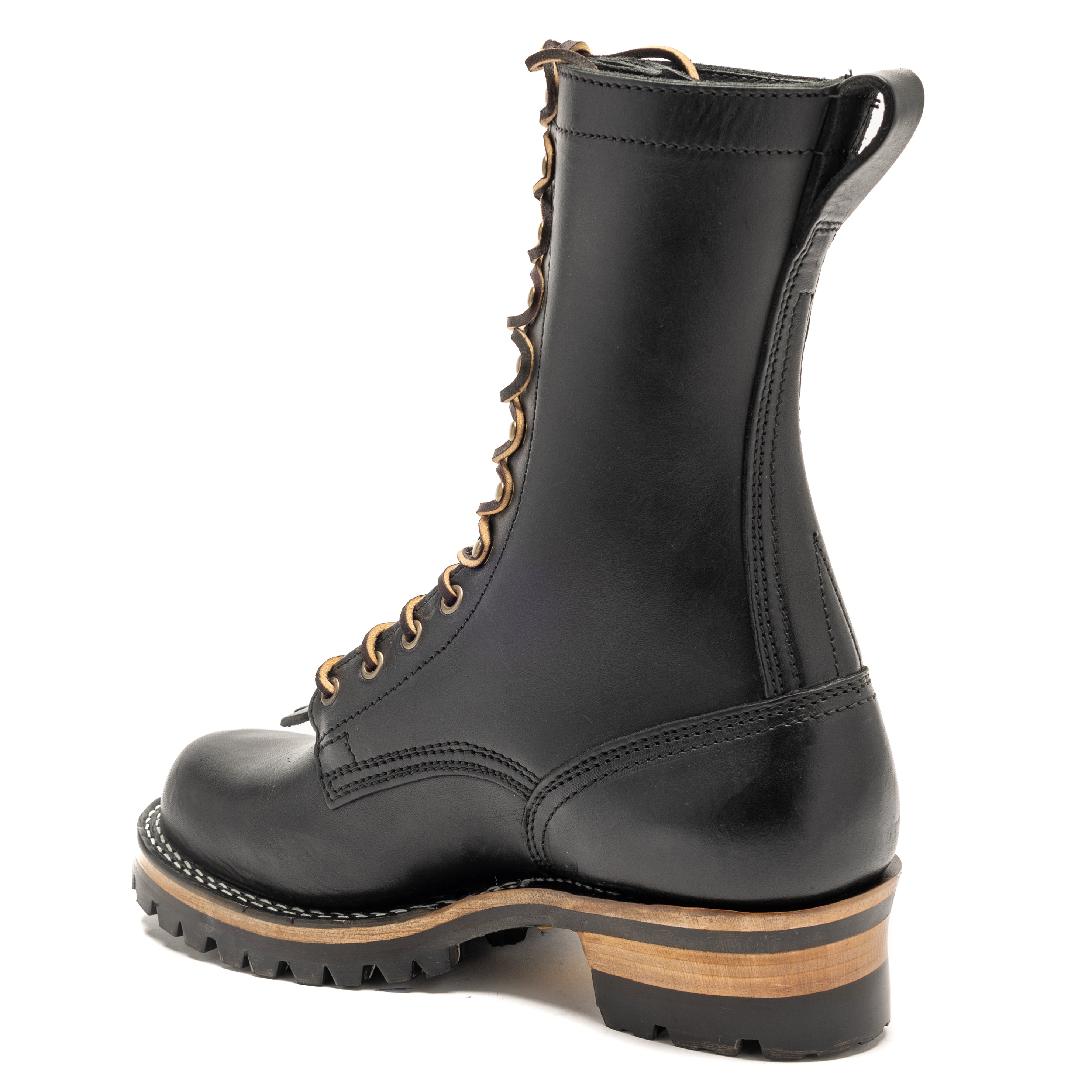 Drew's 10-Inch Logger - Black Smooth | Drew's Boots