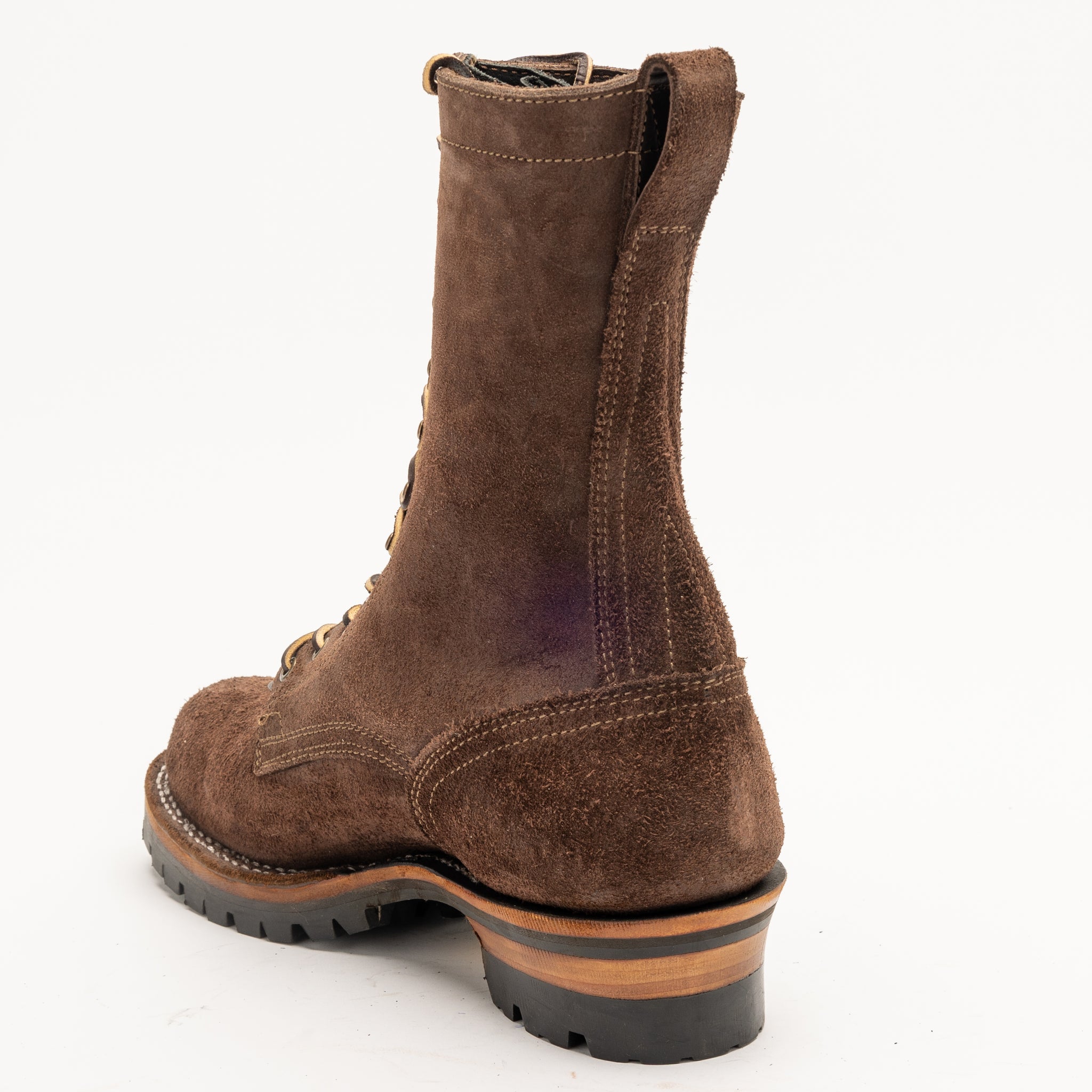 Drew's 10-Inch logger - Brown Rough Out | Drew's Boots